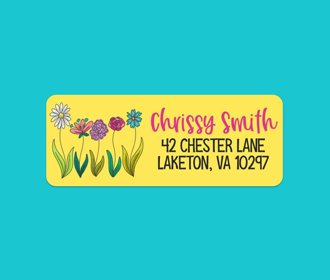 Floral Address Labels Flower Address Labels Pretty Floral Return ...