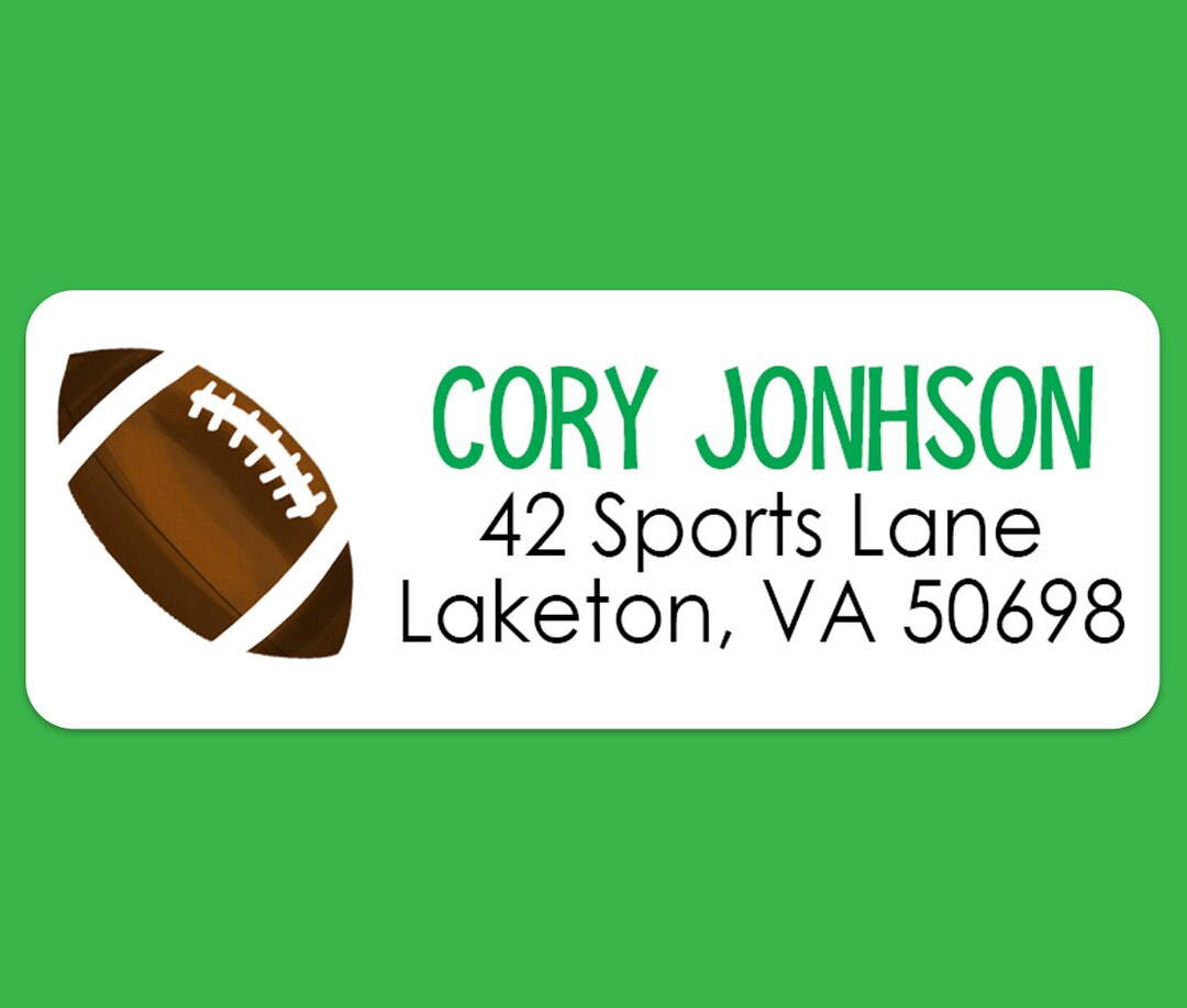 Football Address Labels Kids Address Labels Sports Return Address Kids ...