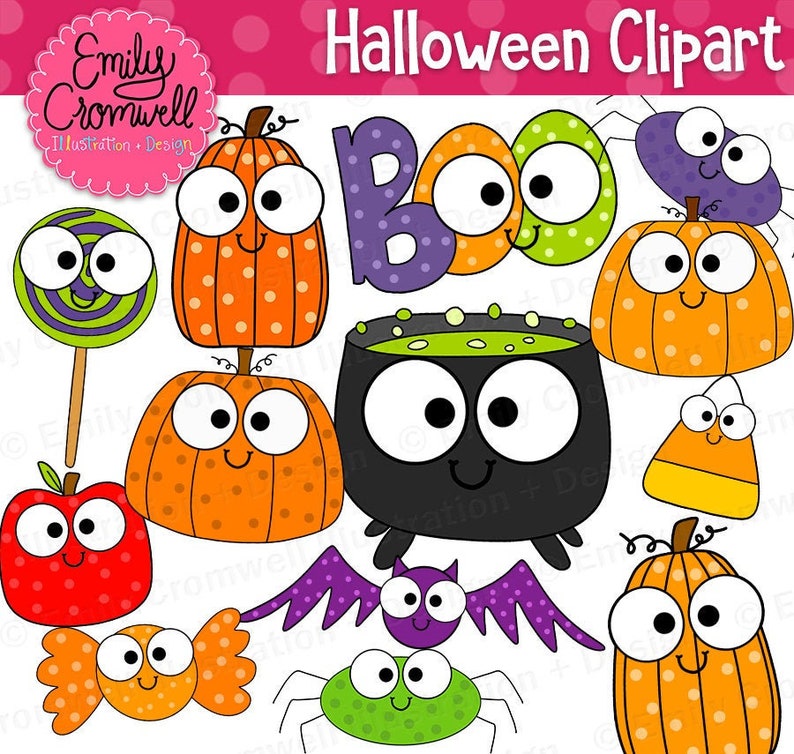 Halloween Digital Clipart Happy Halloween Clipart Commercial - Etsy