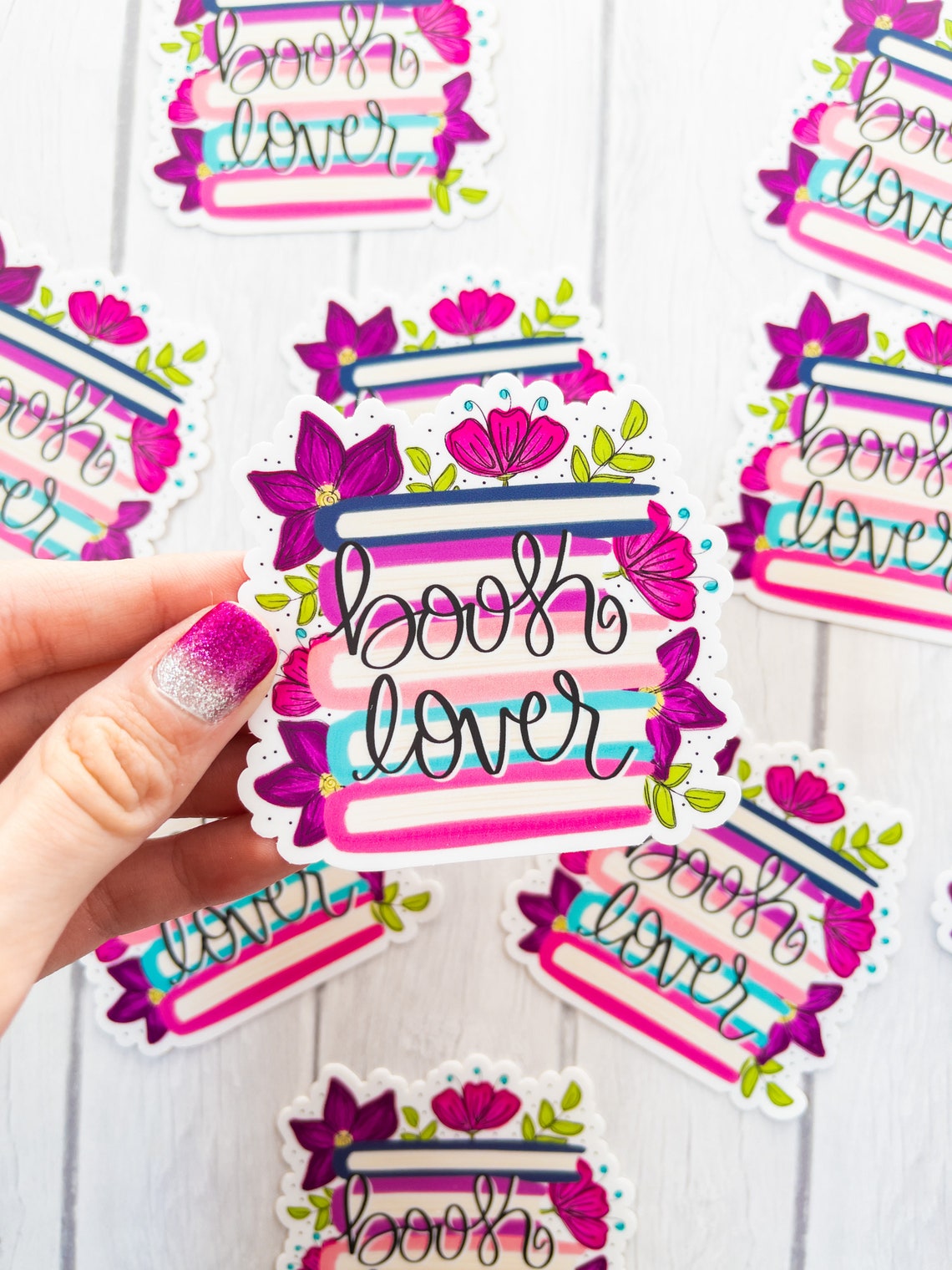 Book Lover Floral Vinyl Sticker Bookish Stickers Floral - Etsy