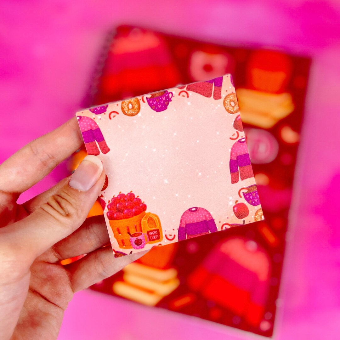 Apple Cider Sticky Notes 3" X 3" - Fall Sticky Notes - Etsy