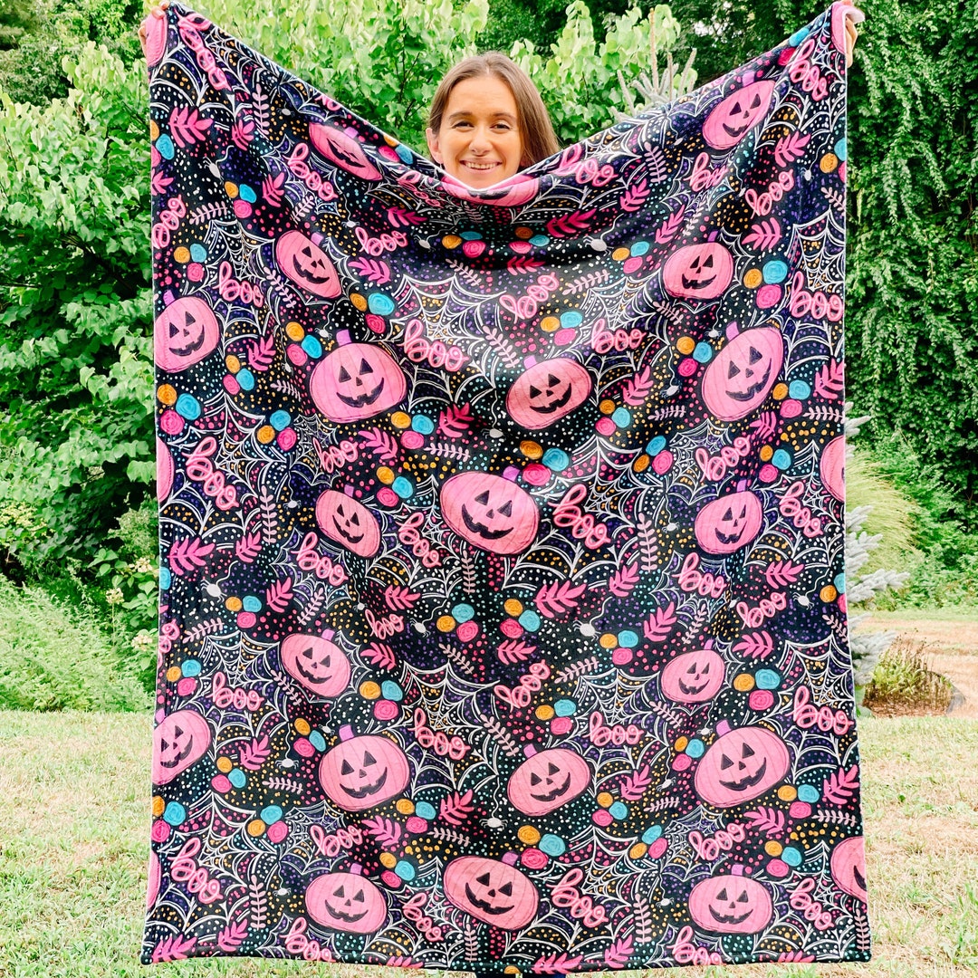 Colorful Halloween Pattern Minky Blanket 50x60" - Halloween Blanket ...