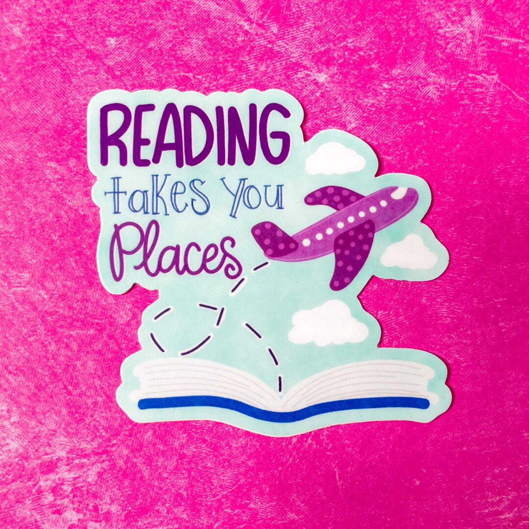 Reading Takes You Places Vinyl Sticker Bookish Vinyl Decal - Etsy