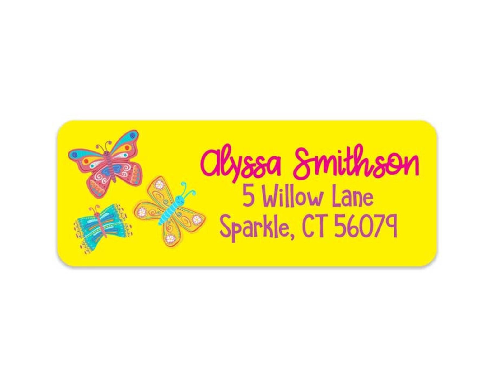 Butterfly Address Labels Girls Address Labels Butterfly - Etsy