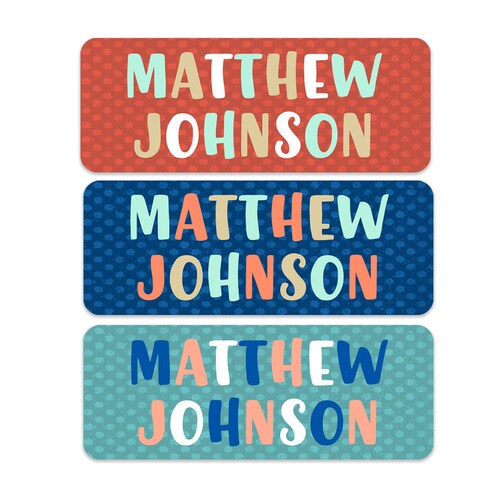 Boys School Name Labels Kids Name Labels Kids School - Etsy