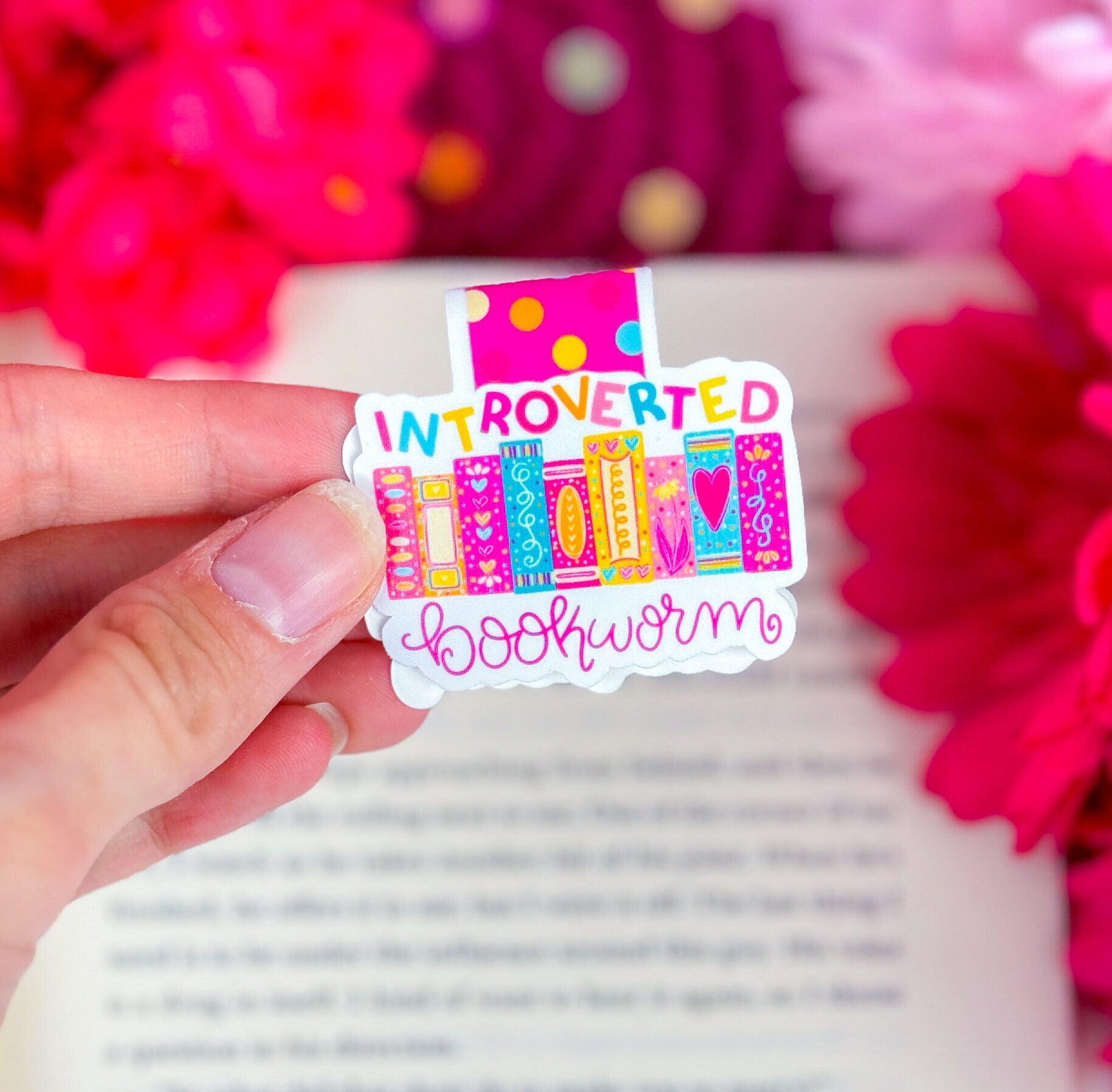 Introverted Bookworm Magnetic Bookmark - Book Lover Magnetic Bookmark ...