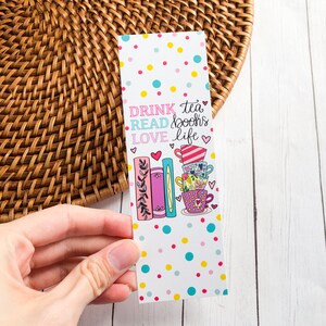 Drink Tea Read Books Love Life Bookmark Matte Bookmark - Etsy