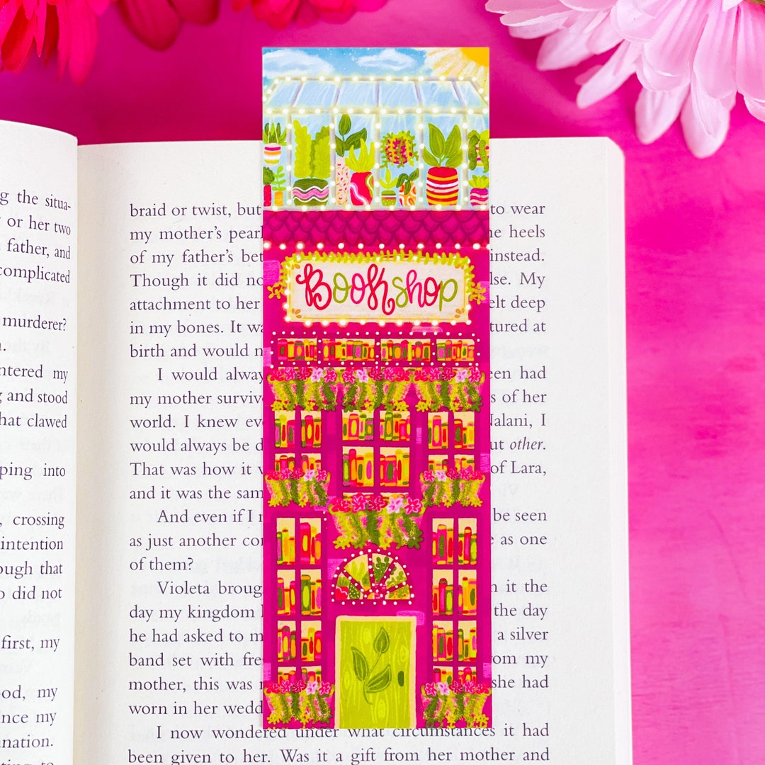 Botanical Bookshop Bookmark, Plant Lover Bookmark - Etsy