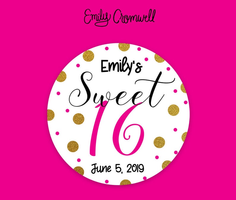 Sweet 16 Birthday Stickers 16th Birthday Favor Stickers - Etsy