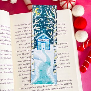 Path to a Winter Bookshop Bookmark - Matte Bookmark - Cute Bookmark - Etsy