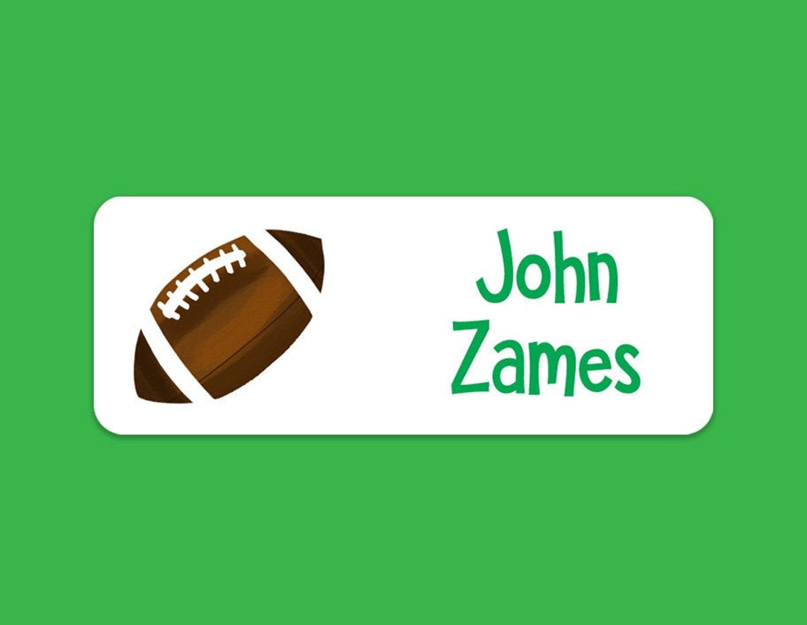 Football Name Labels Boys Name Labels Kids School Labels - Etsy