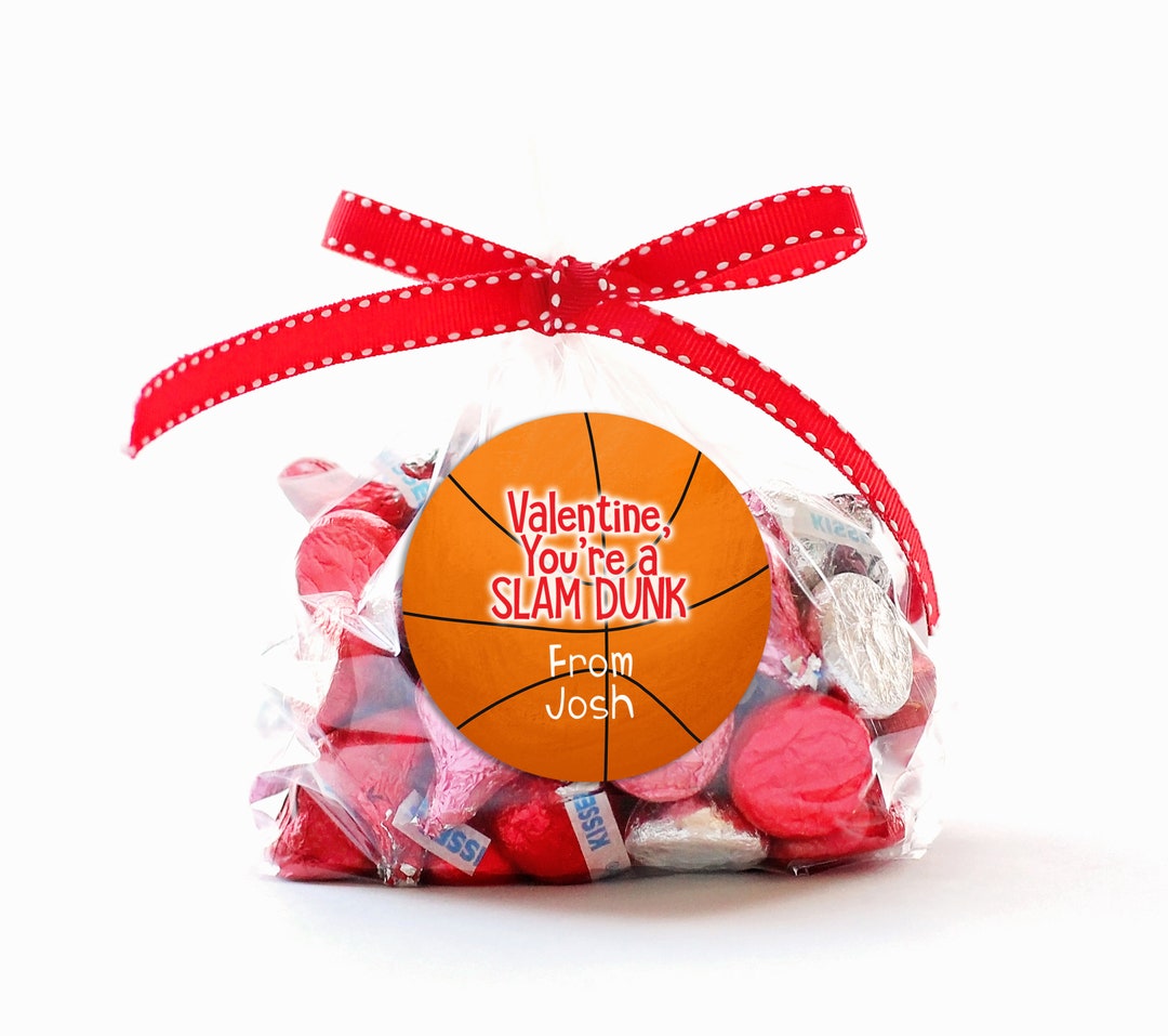 Valentine's Day Stickers Basketball Valentine Stickers Valentine You're ...
