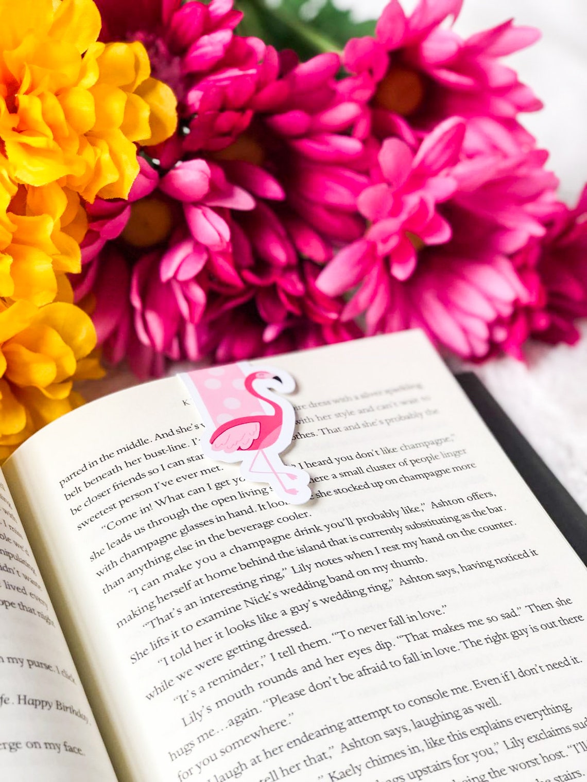 Flamingo Magnetic Bookmark Cute Magnetic Bookmark - Etsy