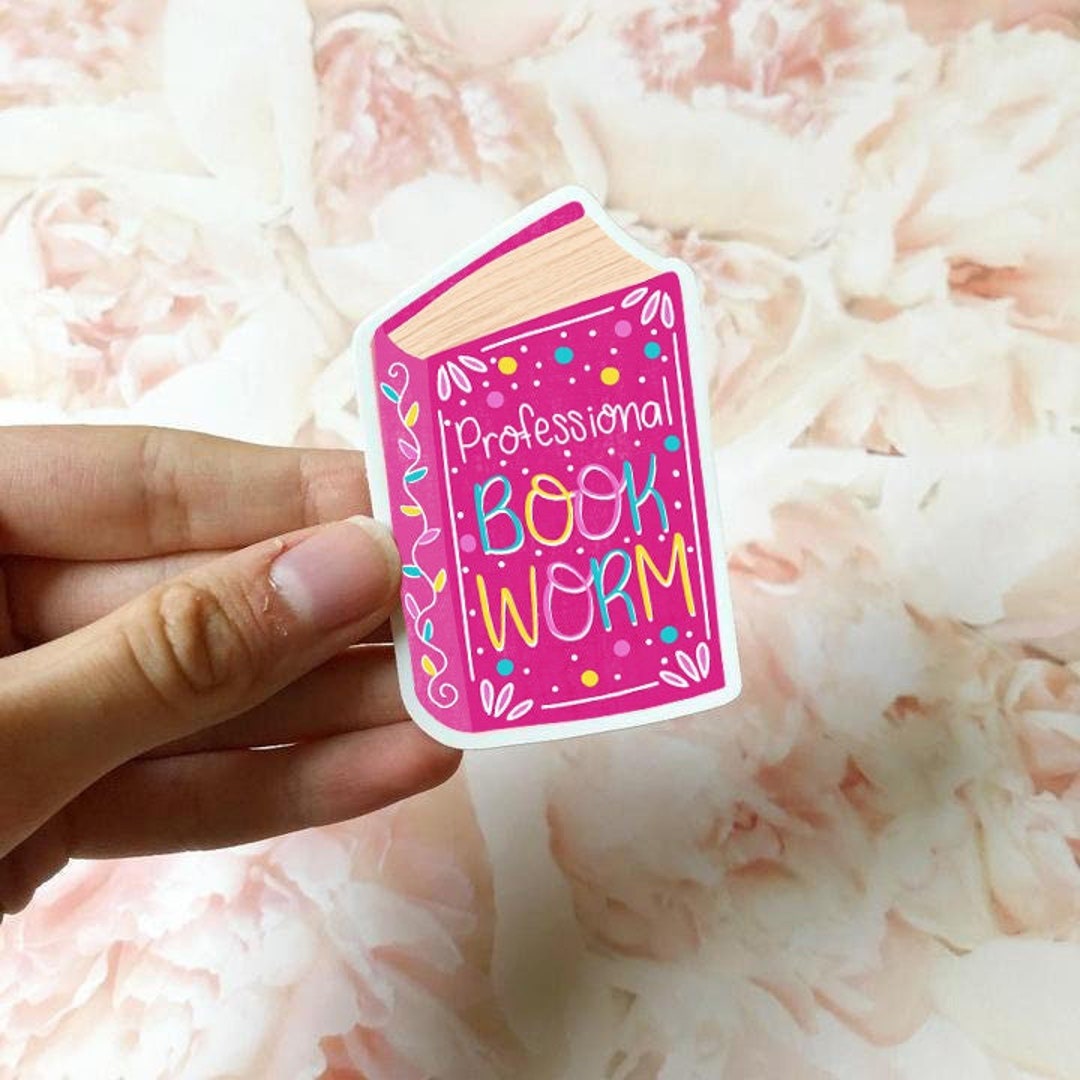 Professional Bookworm Vinyl Sticker, Bookworm Decal, Book Lover, Laptop ...