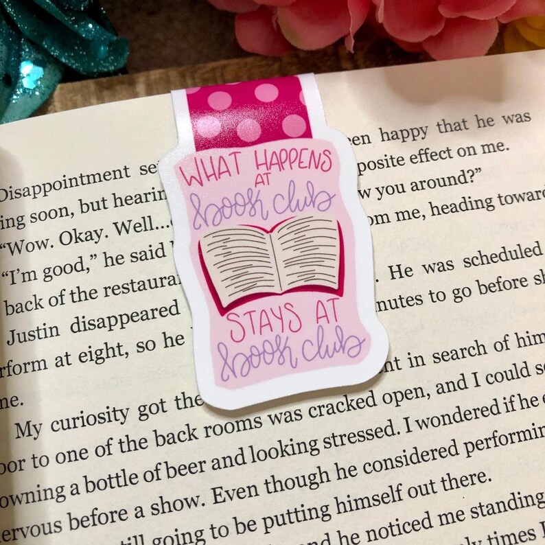 Book Club Magnetic Bookmark What Happens at Book Club Stays - Etsy