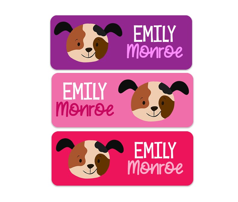 Puppy Name Labels Dog Name Labels Kids School Name Labels - Etsy
