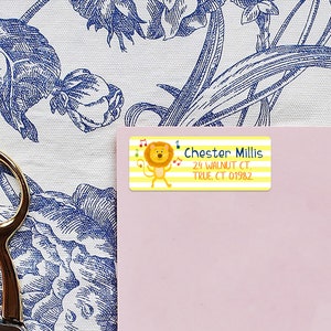 Kids Lion Address Labels Boys Address Labels Lion Return - Etsy