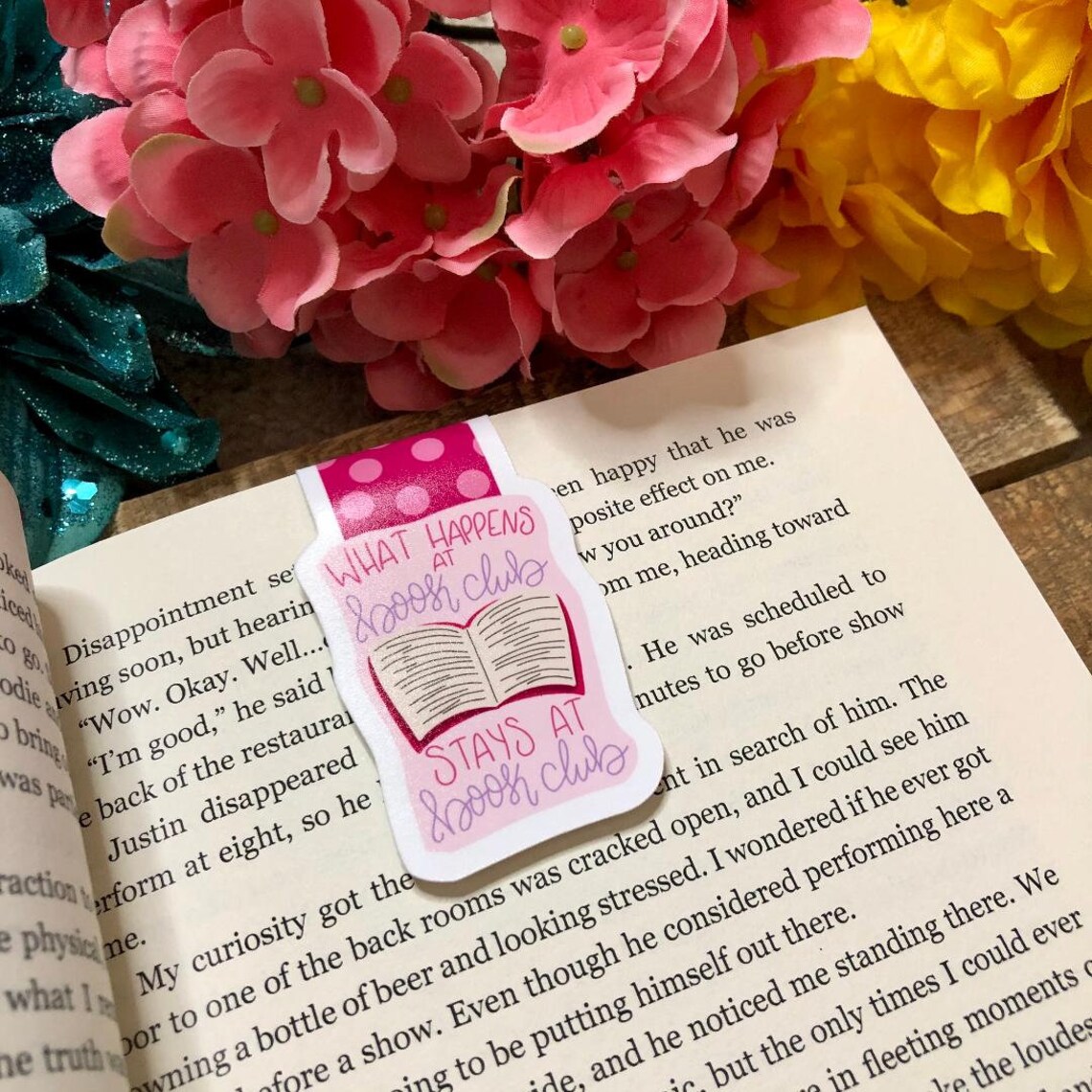 Book Club Magnetic Bookmark What Happens at Book Club Stays - Etsy