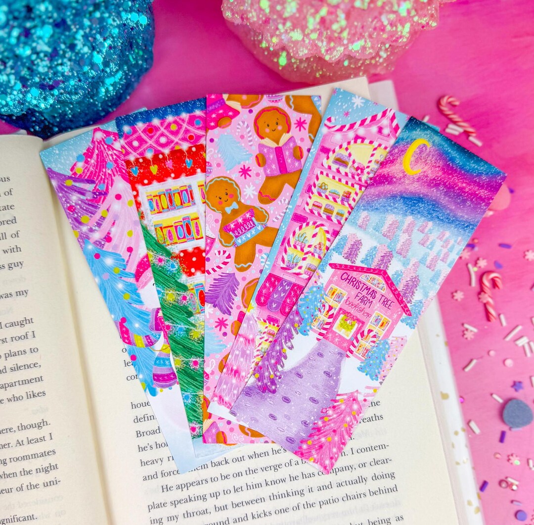 Christmas Tree Village Bookmark Set or Individual, Matte Bookmark, Cute ...