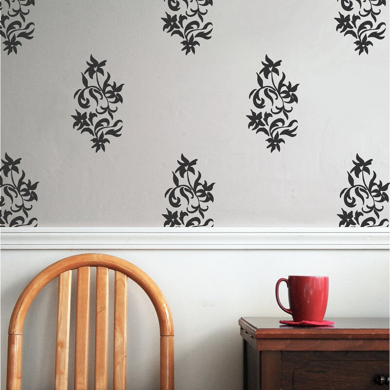 Damask Wall Decal - Etsy