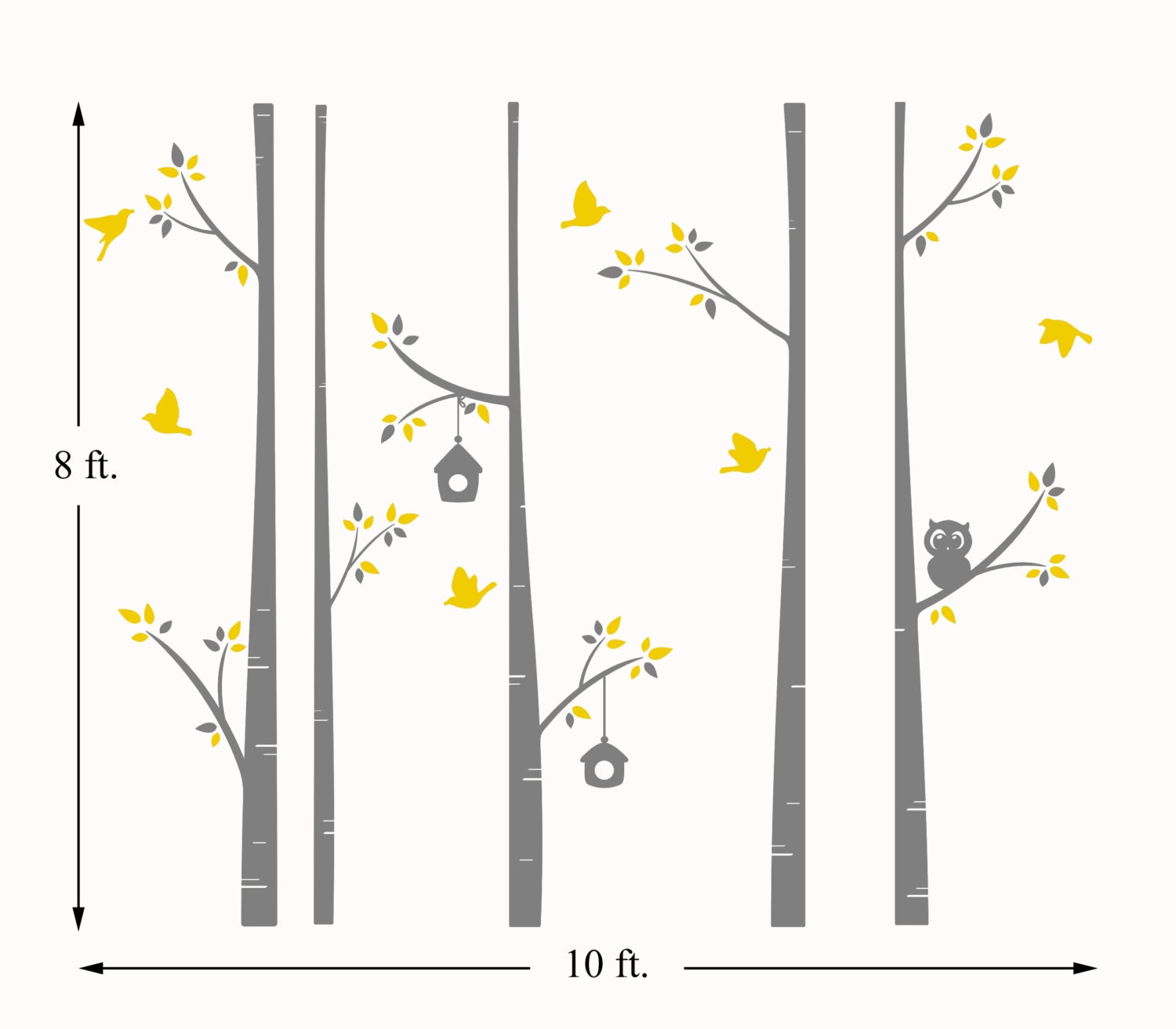 Modern Birch Tree Decal Set birch Tree Decal Nursery Birch - Etsy