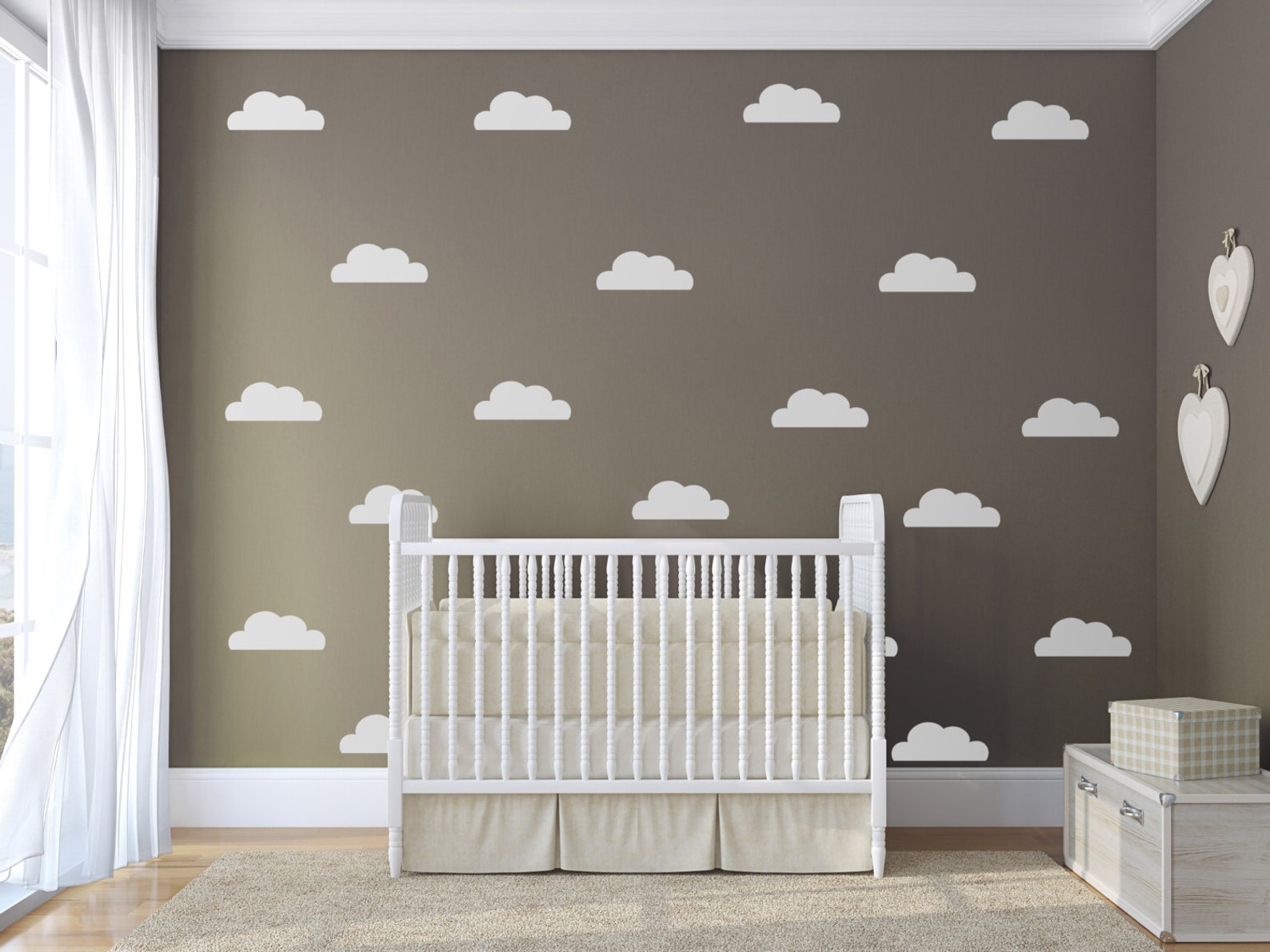 Cloud Decal Gold Cloud Wall Decals Silver Clouds Wall Decals - Etsy