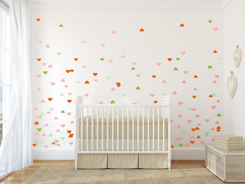 Colorful Heart Wall Decals Customizable Rainbow Colored Decal - Etsy