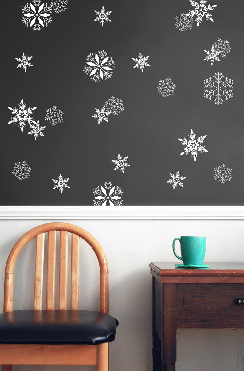 White Snowflake Decals Holiday Window Decor Snowflake Window - Etsy