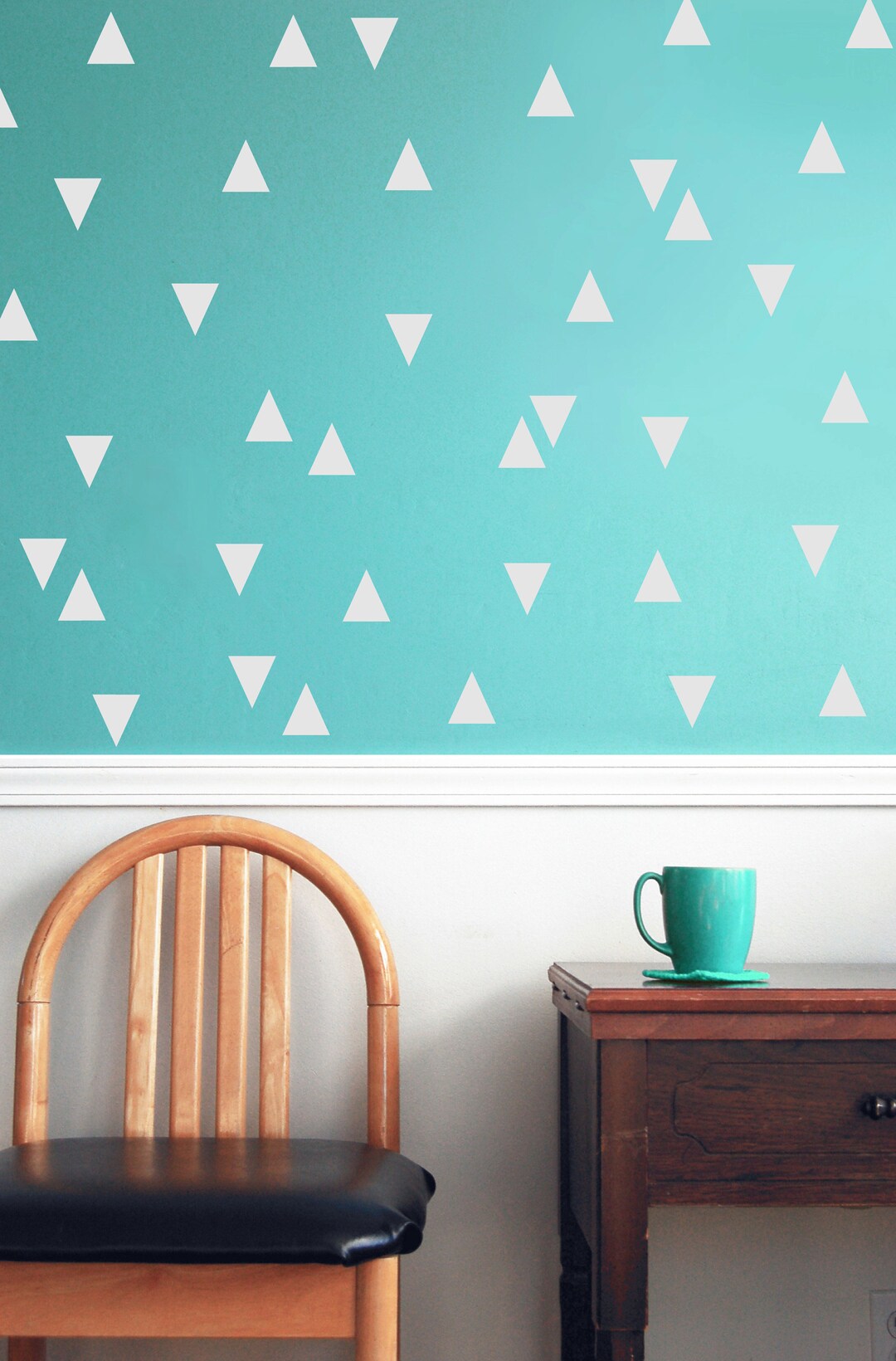 White Triangle Wall Decor Wall Decal Triangle Pattern Vinyl - Etsy