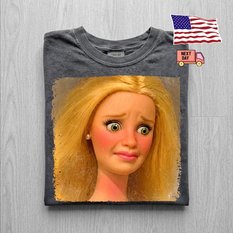 Comfort Color Funny Retro Doll Graphic Tee, Sassy Doll Meme Print ...