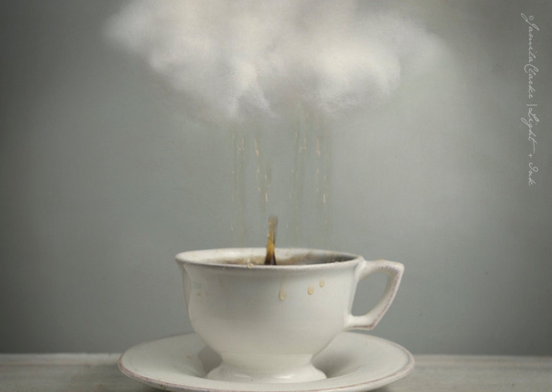 Raining Tea - Free US Shipping - Cloud Teacup - Small Photo Print ...