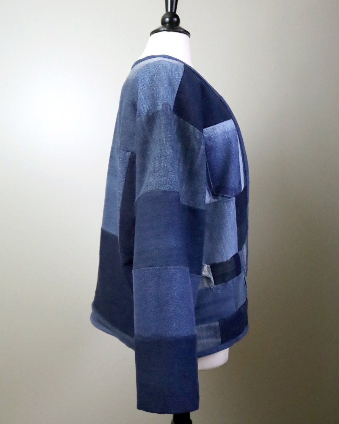 Upcycled Jean Patchwork Jacket Handmade Unique Size M/L | Etsy