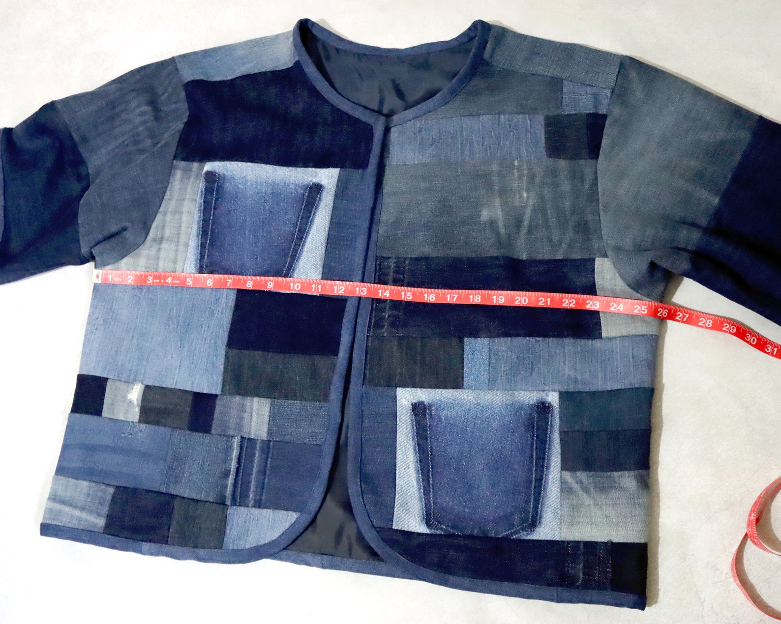 Upcycled Jean Patchwork Jacket Handmade Unique Size M/L - Etsy