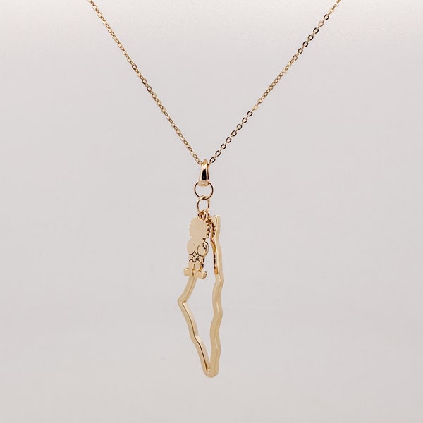 Palestine Map Outline Necklace - Etsy