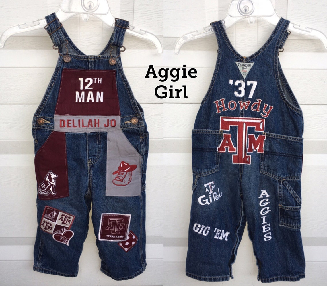 Texas A&M Yell Leader Denim Overalls – Aggie Pride - Etsy