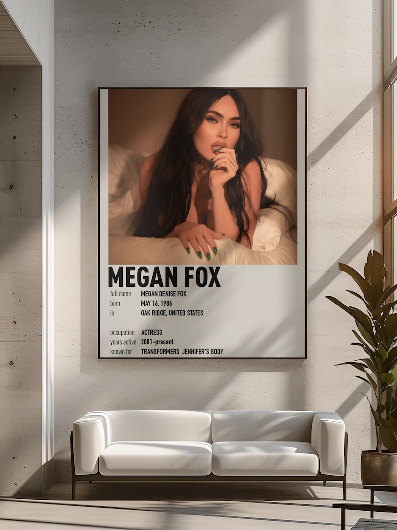 Timeless Megan Fox Portrait Poster | Timeless Super Model Wall Art ...