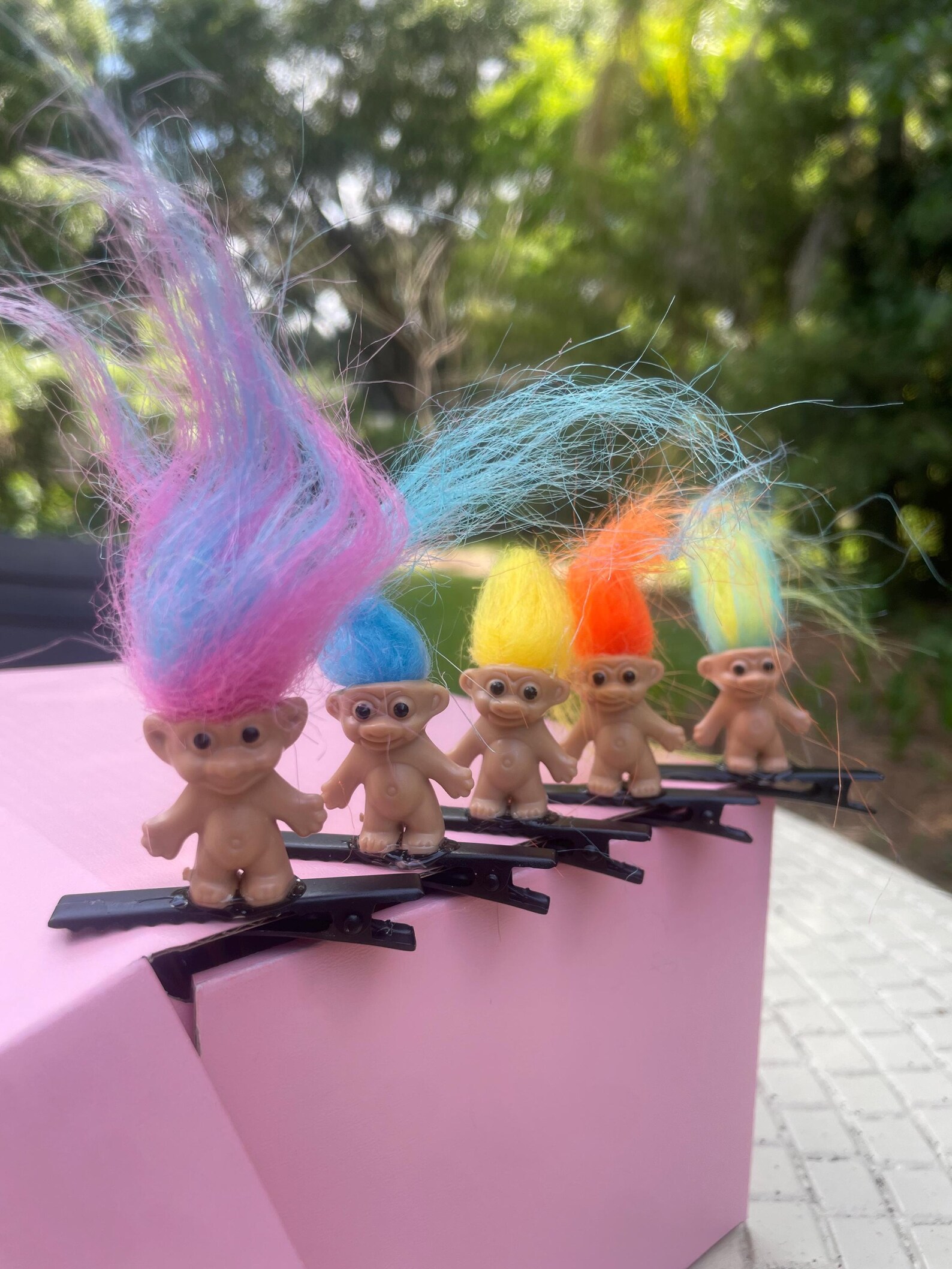 Mini Troll Sprouts Hair Clips – Festival Raving Accessories Blue Pink ...