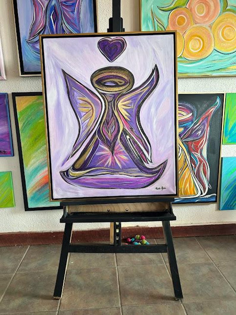 Purple Angel With a Purple Heart - Etsy