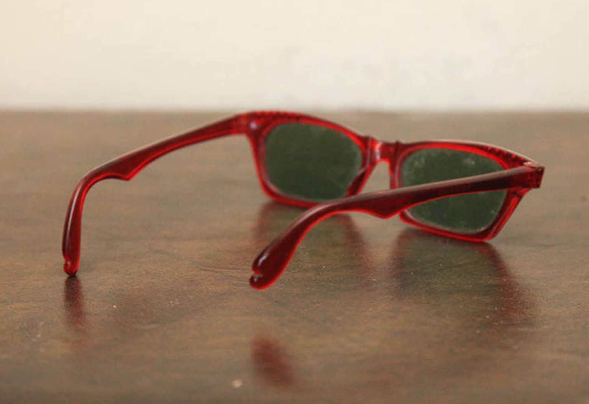 Vintage Red Sunglasses Retro Rhinestone Sun Glasses 1980s Eyewear ...