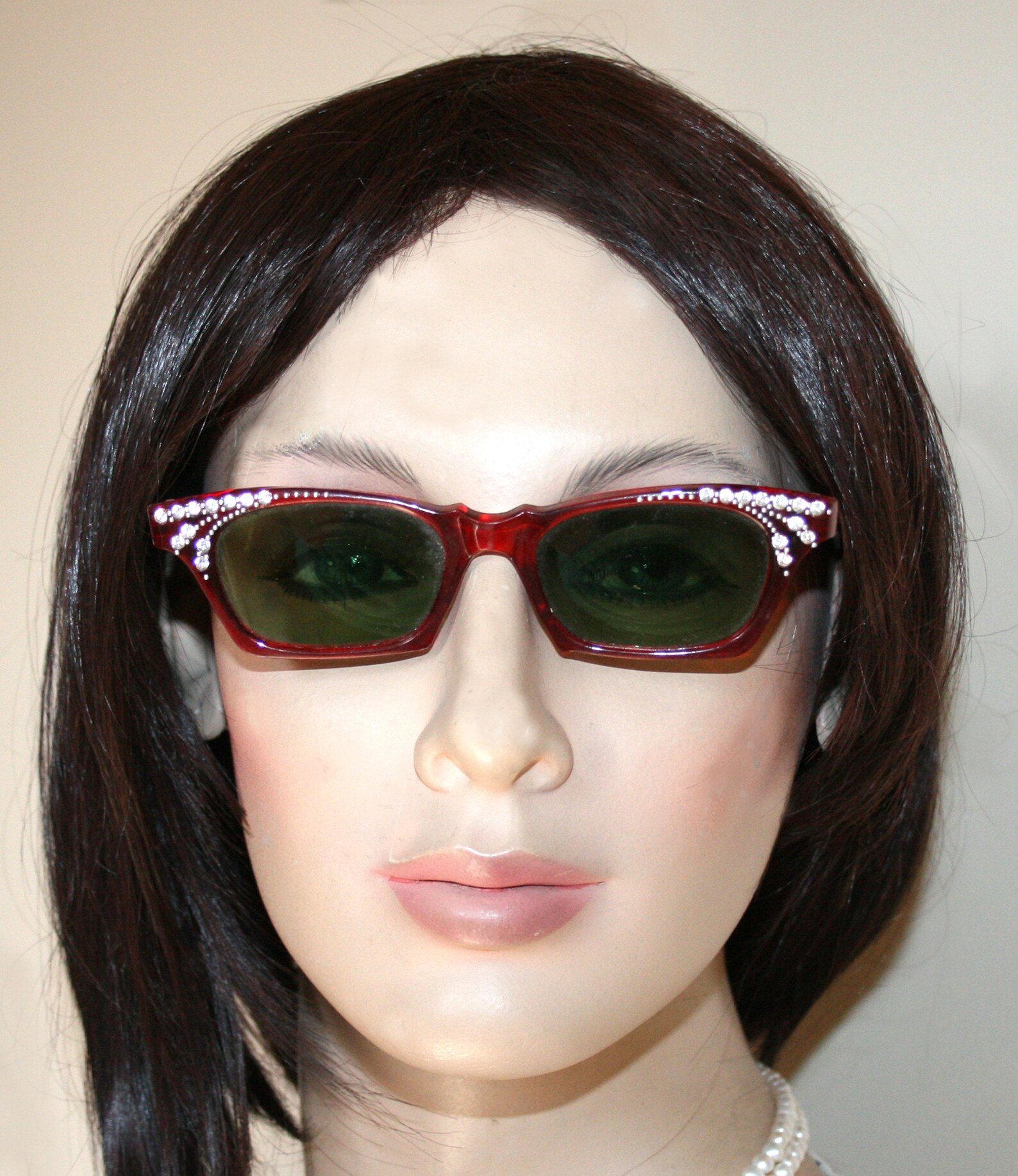 Vintage Red Sunglasses Retro Rhinestone Sun Glasses 1980s - Etsy UK