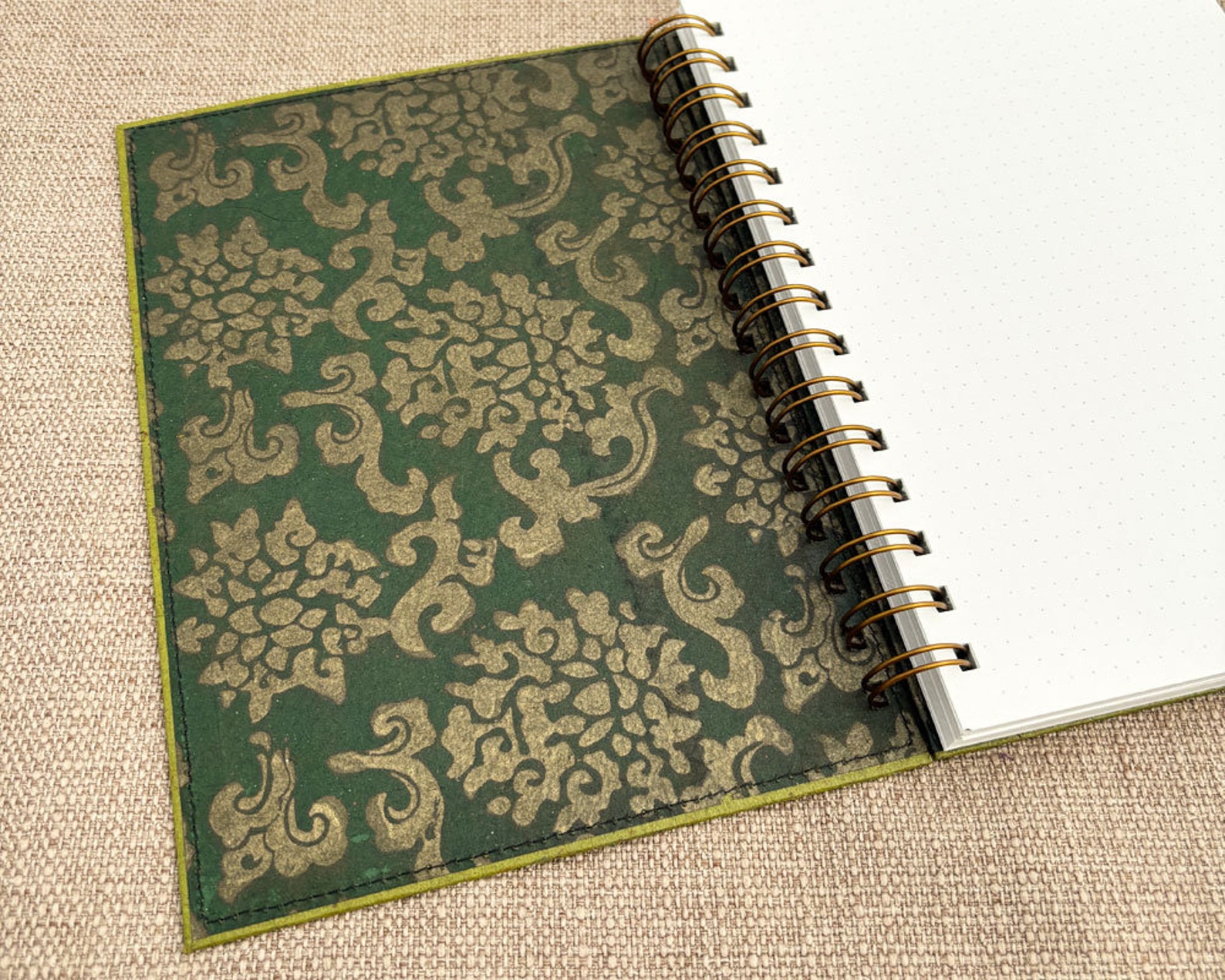 Green Dot Grid Notebook / Green Journal / Dot Grid Journal / Recycled ...