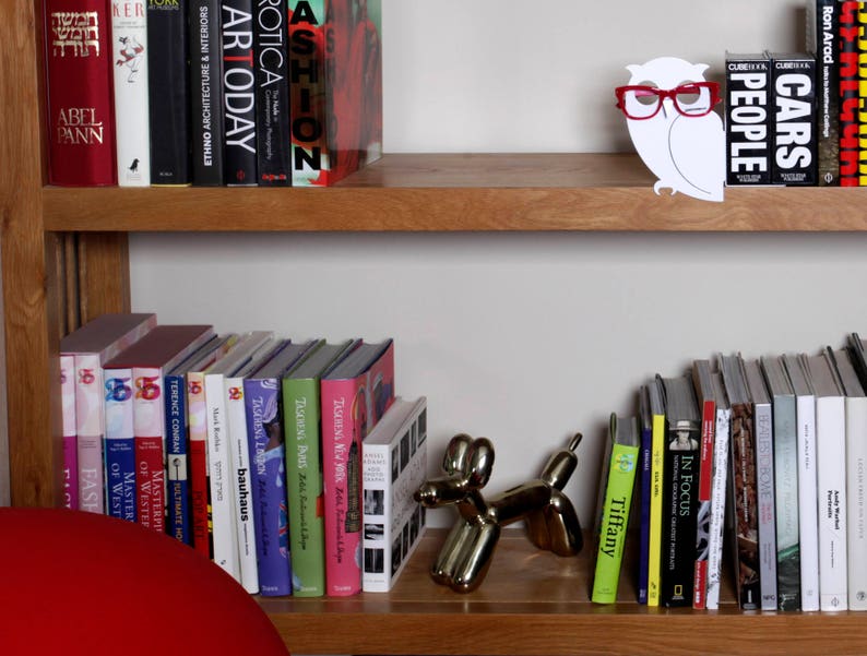 Modern bookend eyeglass holder stand owl lover gift | Etsy