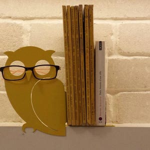 Modern bookend eyeglass holder stand owl lover gift | Etsy