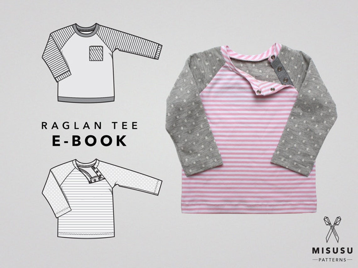 Kids Raglan Sleeve Tshirt PDF Sewing Pattern & Tutorial - Etsy