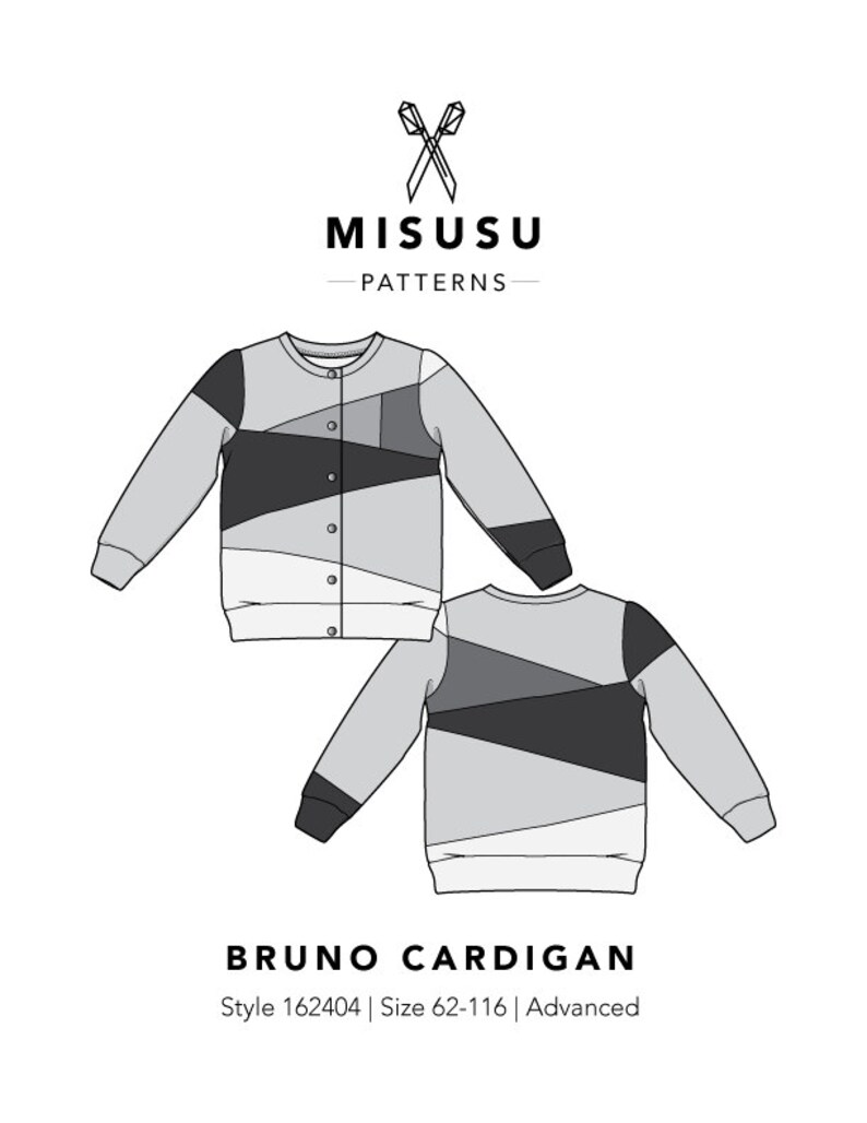 Color Block Cardigan PDF Sewing Pattern & Tutorial graphical | Etsy