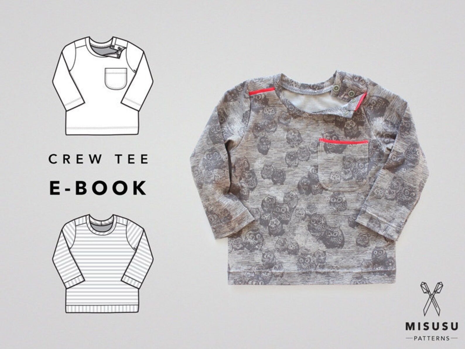 Kids Crew Neck Tshirt PDF Sewing Pattern & Tutorial Digital - Etsy