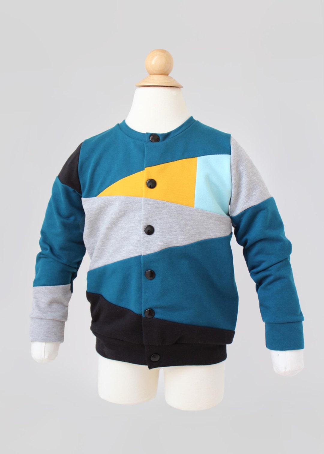 Color Block Cardigan PDF Sewing Pattern & Tutorial, Graphical, Modern ...