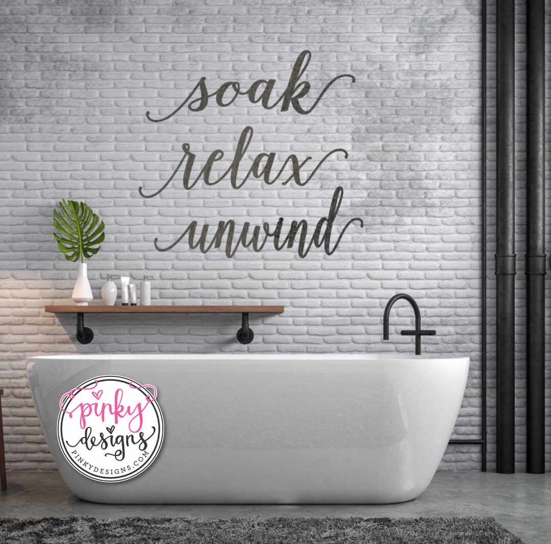 Soak, Relax, Unwind Metal Words Set of 3 Spa Decor Salon Decor Bathroom ...
