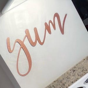 Yum Metal Word Sign, Food Sign, Pantry Sign, Kitchen Decor, Pantry ...