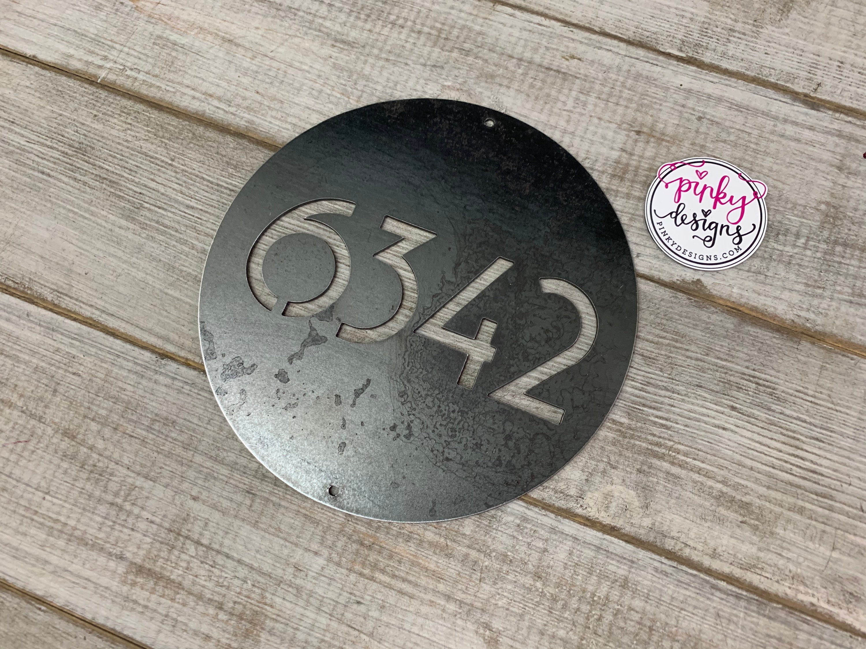 Mid Century Round Metal Address Sign Address Number Sign | Etsy